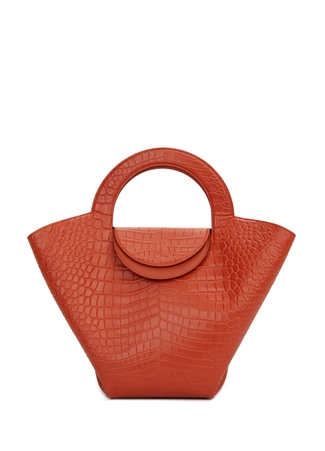 Bottega Veneta Kadın Doll Kiremit Dokulu Deri Çanta Kırmızı EU Bottega Veneta Kadın Doll Kiremit Dokulu Deri Çanta Kırmızı EU