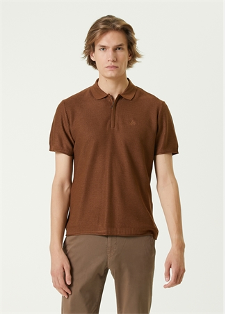Beymen Club Erkek Tütün Polo Yaka Dokulu T-shirt Kahverengi XL
