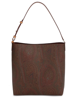 Etro Kadın Bordo Etnik Desenli Omuz Çantası Kırmızı EU