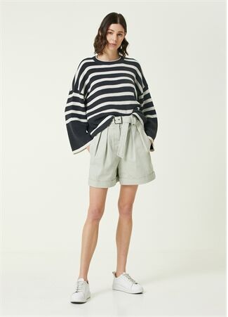 Brunello Cucinelli Kadın Yeşil Kemer Detaylı Şort 36 It