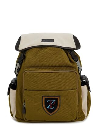 Pal Zileri Erkek Yeşil Logolu Sırt Çantası EU