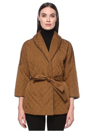 Network Kadın Şal Yaka Kapitoneli Mont Turuncu L EU