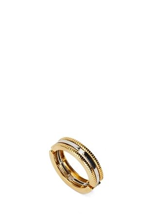 Collection Kadın Çizgi Dokulu Altın Rengi Yüzük EU