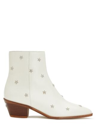 Zadig&Voltaire Kadın Beyaz Yıldız Detaylı Deri Bot 36 EU