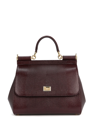 Dolce&gabbana Kadın Sicily Bordo Deri Çanta Eu Dolce&gabbana Kadın Sicily Bordo Deri Çanta Eu