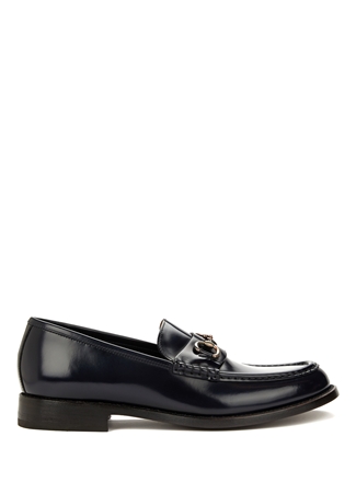 Barrett Erkek Siyah Bantlı Deri Loafer 0 UK