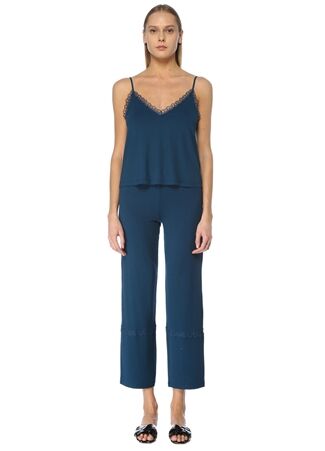 House of Silk Kadın Silvia Mavi Nakışlı Pijama Takımı Lacivert XS EU