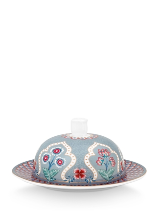 Pip Studio Flower Festival Desenli Porselen Tereyağlık Mavi Pip Studio Flower Festival Desenli Porselen Tereyağlık Mavi