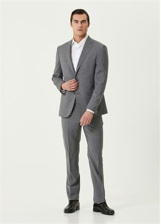 Pal Zileri Erkek Gri Yün Takım Elbise 52 It