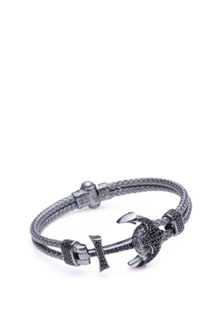 AW by Atolyewolf Erkek Silver Geometrik Formlu Gümüş Rengi Bileklik Siyah EU AW by Atolyewolf Erkek Silver Geometrik Formlu Gümüş Rengi Bileklik Siyah EU