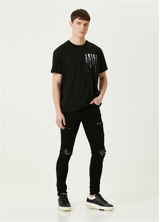 Amiri Erkek Siyah Yıpratmalı Jean Pantolon 3 Us Amiri Erkek Siyah Yıpratmalı Jean Pantolon 3 Us
