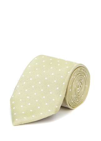 Pal Zileri Erkek Krem Puantiye Desenli İpek Kravat Yeşil EU Pal Zileri Erkek Krem Puantiye Desenli İpek Kravat Yeşil EU