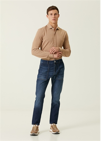 Brunello Cucinelli Erkek Lacivert Jean Pantolon Mavi 54 IT Brunello Cucinelli Erkek Lacivert Jean Pantolon Mavi 54 IT
