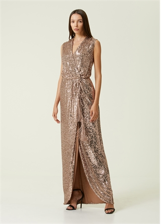 Maison Kairos Kadın Bronz Püskül Kordon Detaylı Payetli Maxi Elbise Kahverengi 34 EU Maison Kairos Kadın Bronz Püskül Kordon Detaylı Payetli Maxi Elbise Kahverengi 34 EU