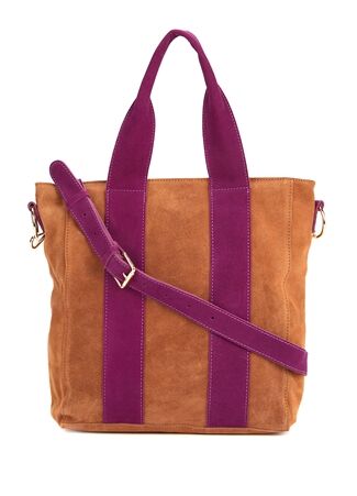 Wild Kadın Taba Deri Omuz Çantası Kahverengi EU