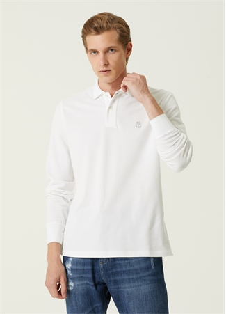 Brunello Cucinelli Erkek Beyaz Polo Yaka Logolu T-shirt 58 IT Brunello Cucinelli Erkek Beyaz Polo Yaka Logolu T-shirt 58 IT