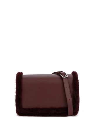 Beymen Club Kadın Kahverengi Peluş Detaylı Deri Omuz Çantası Bordo EU Beymen Club Kadın Kahverengi Peluş Detaylı Deri Omuz Çantası Bordo EU