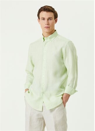 Etro Erkek Yeşil Keten Gömlek 42 IT