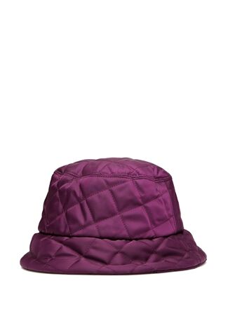 Inverni Kadın Mor Kapitone Dokulu Şapka 56 EU