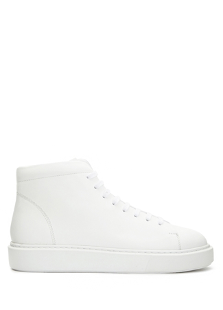 Beymen Club Erkek Beyaz Logo Tabanlı Deri Sneaker 40