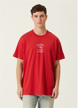 Givenchy Erkek Kırmızı Logo Detaylı T-shirt M EU