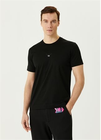 Emporio Armani Erkek Siyah Logo Detaylı T-shirt L EU