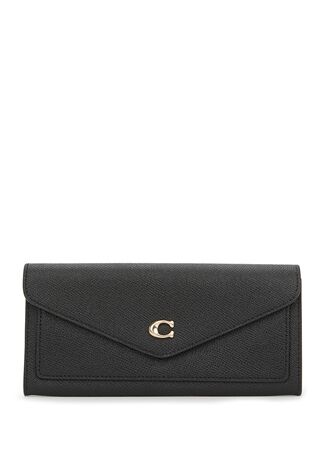 Coach Kadın Siyah Logolu Deri Cüzdan EU