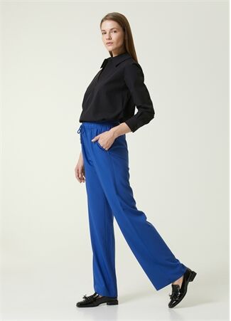 Beymen Club Kadın Mavi Bol Paça Pijama Pantolon 42