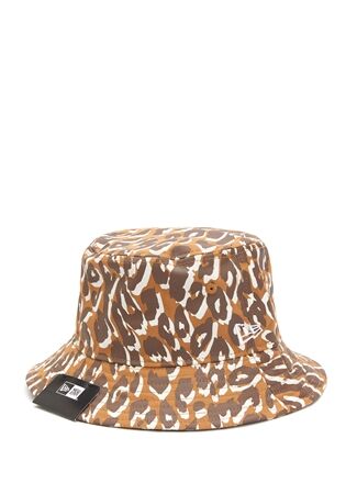 New Era Kadın Leopar Desenli Bucket Şapka Bej S EU
