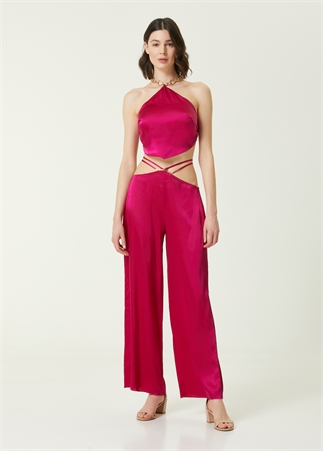 Cult Gaia Kadın Pembe Bel Detaylı İpek Pantolon S Eu