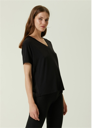 Beymen Club Kadın Siyah V Yaka Basic T-shirt XS