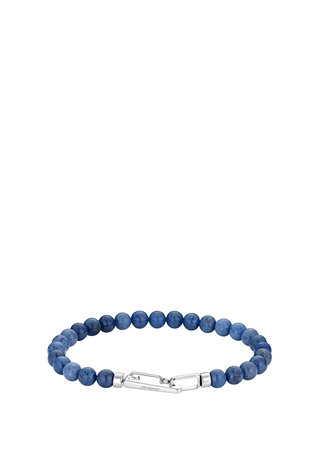 Montblanc Erkek Lacivert Boncuklu Bileklik Mavi EU