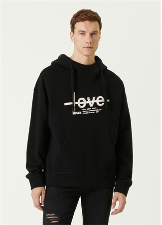 Dolce&Gabbana Erkek Siyah Kapüşonlu Slogan Baskılı Sweatshirt S EU Dolce&Gabbana Erkek Siyah Kapüşonlu Slogan Baskılı Sweatshirt S EU