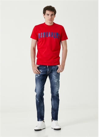 Dsquared2 Erkek Slim Fit Distressed Mavi Yıpratmalı Jean Pantolon Lacivert 44 IT Dsquared2 Erkek Slim Fit Distressed Mavi Yıpratmalı Jean Pantolon Lacivert 44 IT