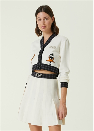 Gcds Kadın Beyaz Pötikareli Taşlı Logolu Triko Hırka XS EU Gcds Kadın Beyaz Pötikareli Taşlı Logolu Triko Hırka XS EU