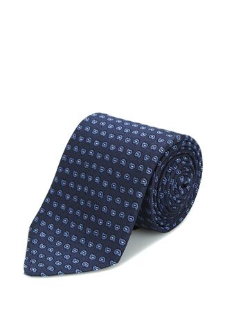 Beymen Collection Erkek Lacivert Mikro Şal Desenli İpek Kravat EU IT