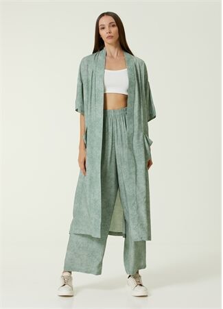 Agaleevic Kadın Yeşil Nakışlı Kimono S/M EU