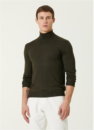 Boglioli Erkek Haki Balıkçı Yaka Yün Kazak XL EU