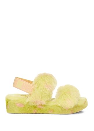Ugg Kadın Oh Yeah Sarı Peluş Dokulu Sandalet 36 EU