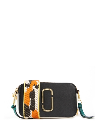 Marc Jacobs (The) Kadın The Snapshot Siyah Turuncu Deri Çanta EU