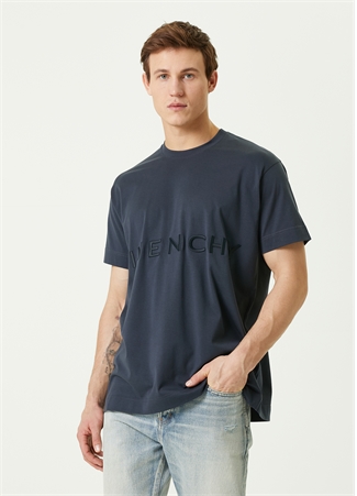Givenchy Erkek 4G Antrasit Logolu T-shirt Gri S EU