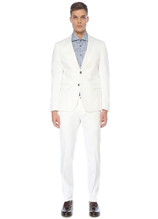 Palzileri Lab Erkek Beyaz Kelebek Yaka Takım Elbise 50 IT