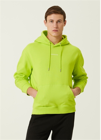 CK Jeans Erkek Micro Branding Yeşil Kapüşonlu Logolu Sweatshirt L EU CK Jeans Erkek Micro Branding Yeşil Kapüşonlu Logolu Sweatshirt L EU