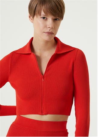 Beymen Club Kadın Mercan Gömlek Yaka Ribli Cropped Spor Triko Hırka Kırmızı L Beymen Club Kadın Mercan Gömlek Yaka Ribli Cropped Spor Triko Hırka Kırmızı L