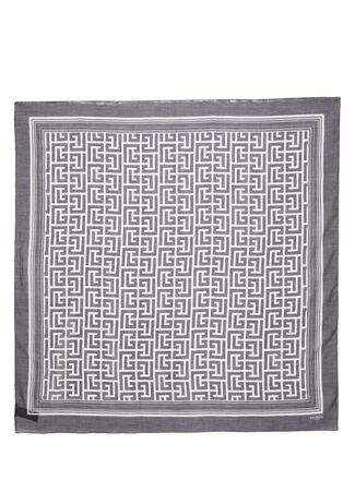 Balmain Kadın Siyah Beyaz Logo Desenli Şal EU