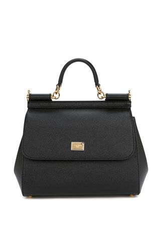 Dolce&Gabbana Kadın Sicily Siyah Deri Çanta EU Dolce&Gabbana Kadın Sicily Siyah Deri Çanta EU