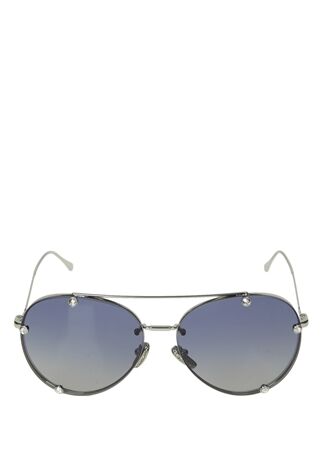 Valentino Kadın Mavi Yuvarlak Formlu Güneş Gözlüğü Gri 59 EU