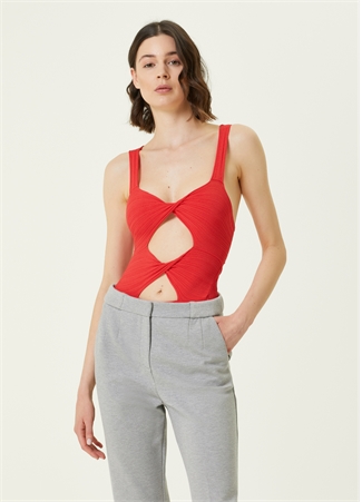 Stella Mccartney Kadın Kırmızı Çizgi Dokulu Bluz 38 It Stella Mccartney Kadın Kırmızı Çizgi Dokulu Bluz 38 It