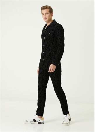 Dolce&Gabbana Erkek Siyah Desenli Jean Pantolon 46 IT