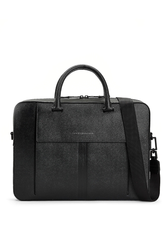 Tommy Hilfiger Erkek Business Slim Siyah Deri Laptop Çantası Eu Tommy Hilfiger Erkek Business Slim Siyah Deri Laptop Çantası Eu